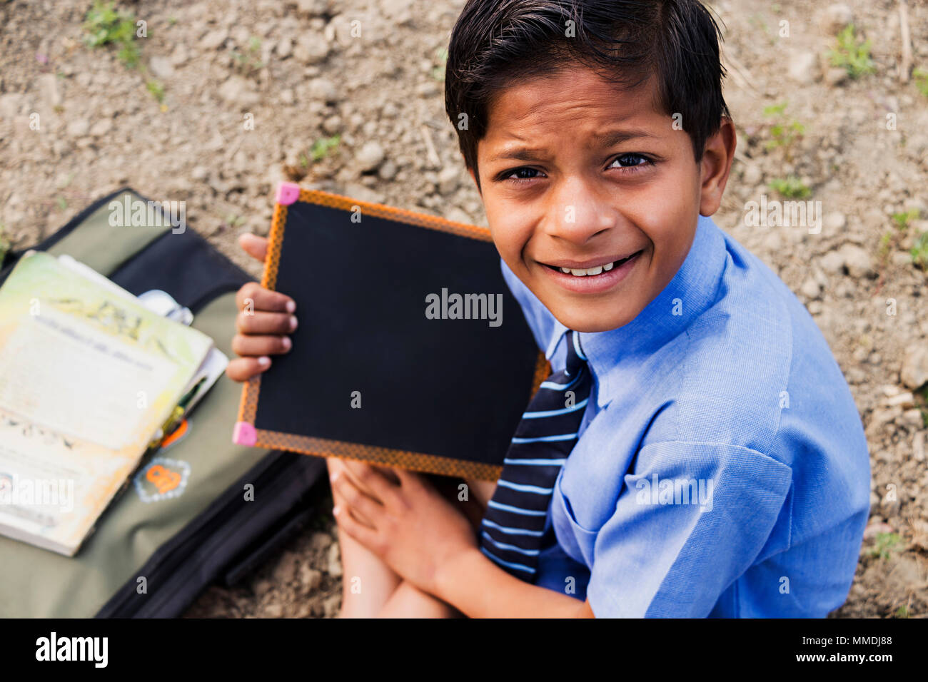 Rural Villager School-boy Student Slate Board Study Education Learning ...