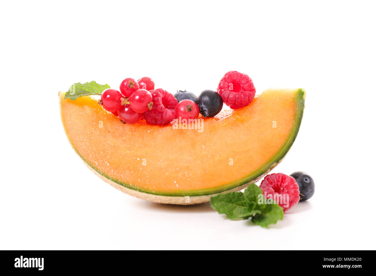 Melon slice berries hi-res stock photography and images - Alamy
