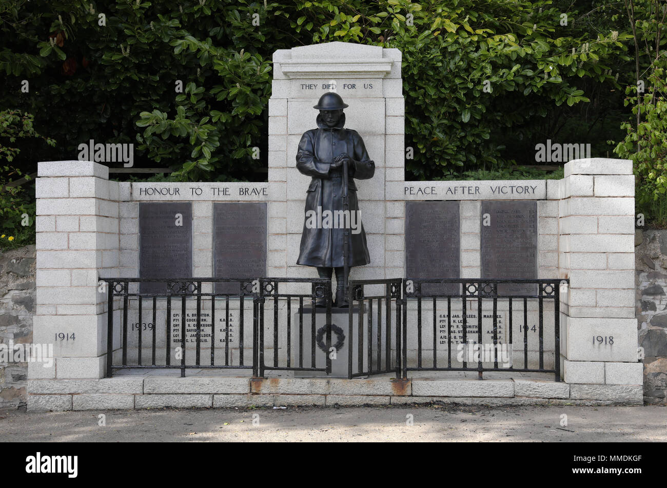 The Village War Memorial at Walkerburn in the Scottish Borders Stock ...