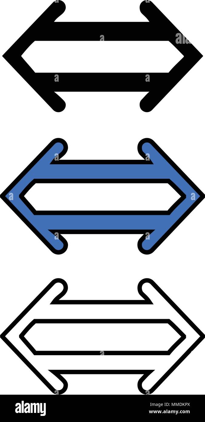 Left and right double arrow, isolated on white background Stock Vector ...