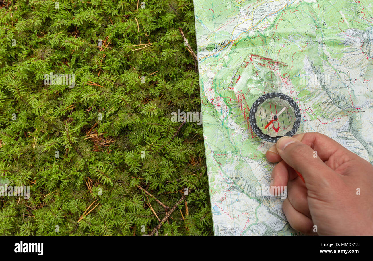 finding the right position in the forest with a compass, map and GPS ...