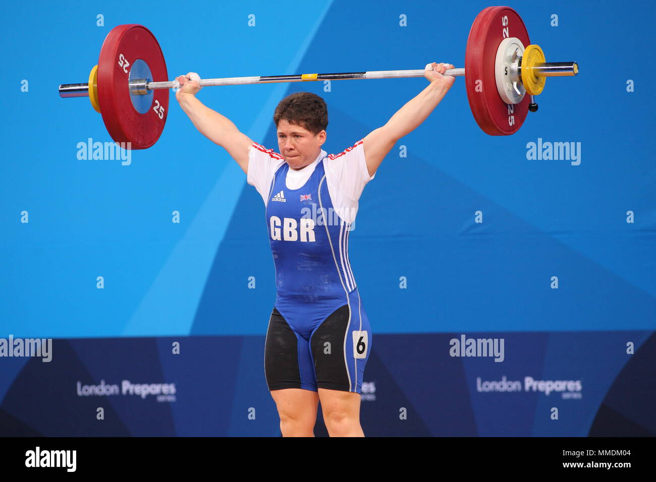 Natasha Perdue of Great Britain competes in the Women's 69kg weight ...
