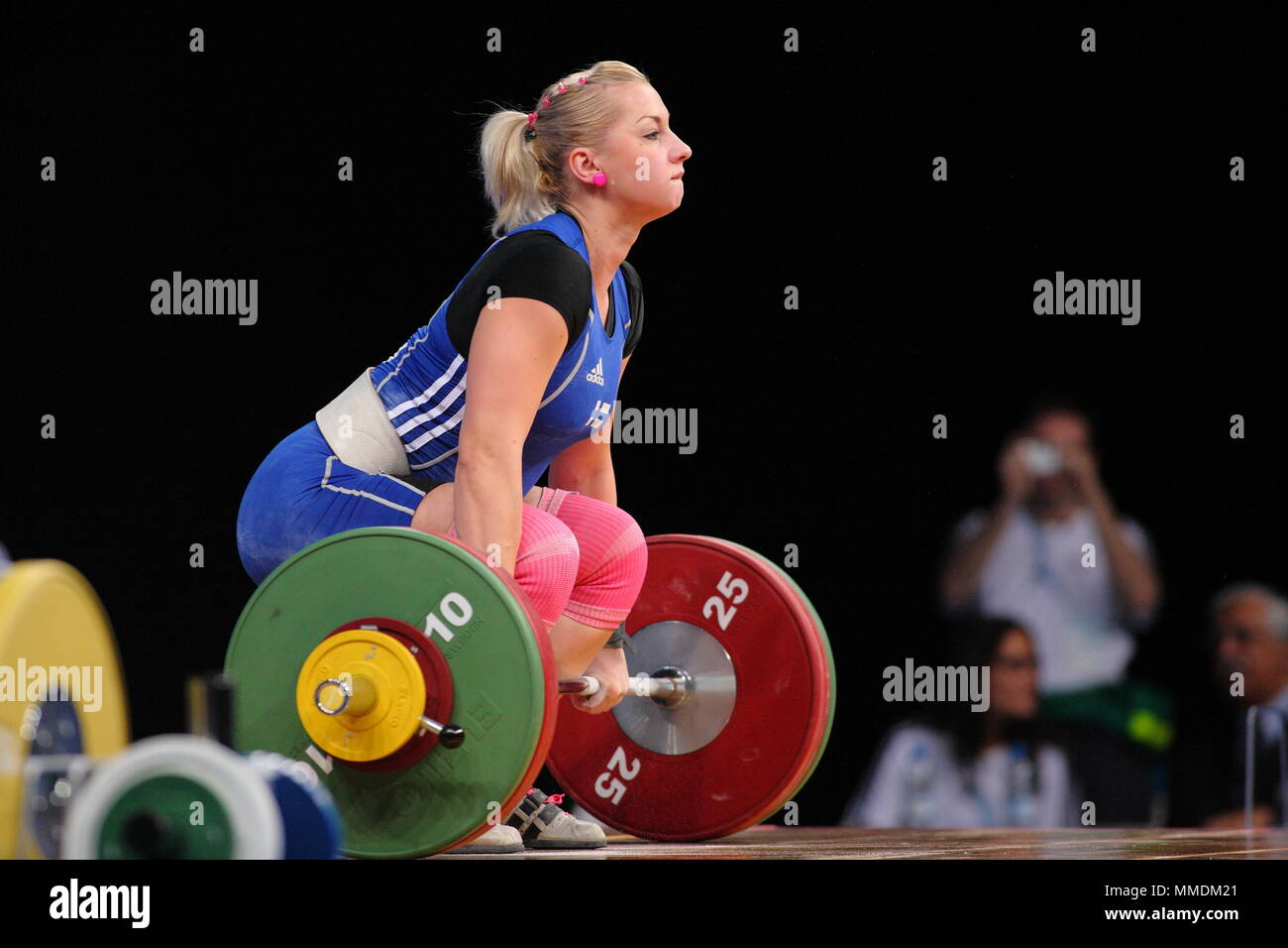 Katariina Vestman of Finland competes in the Women's 69kg weight ...
