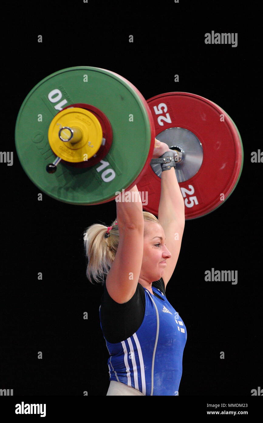Katariina Vestman of Finland competes in the Women's 69kg weight ...