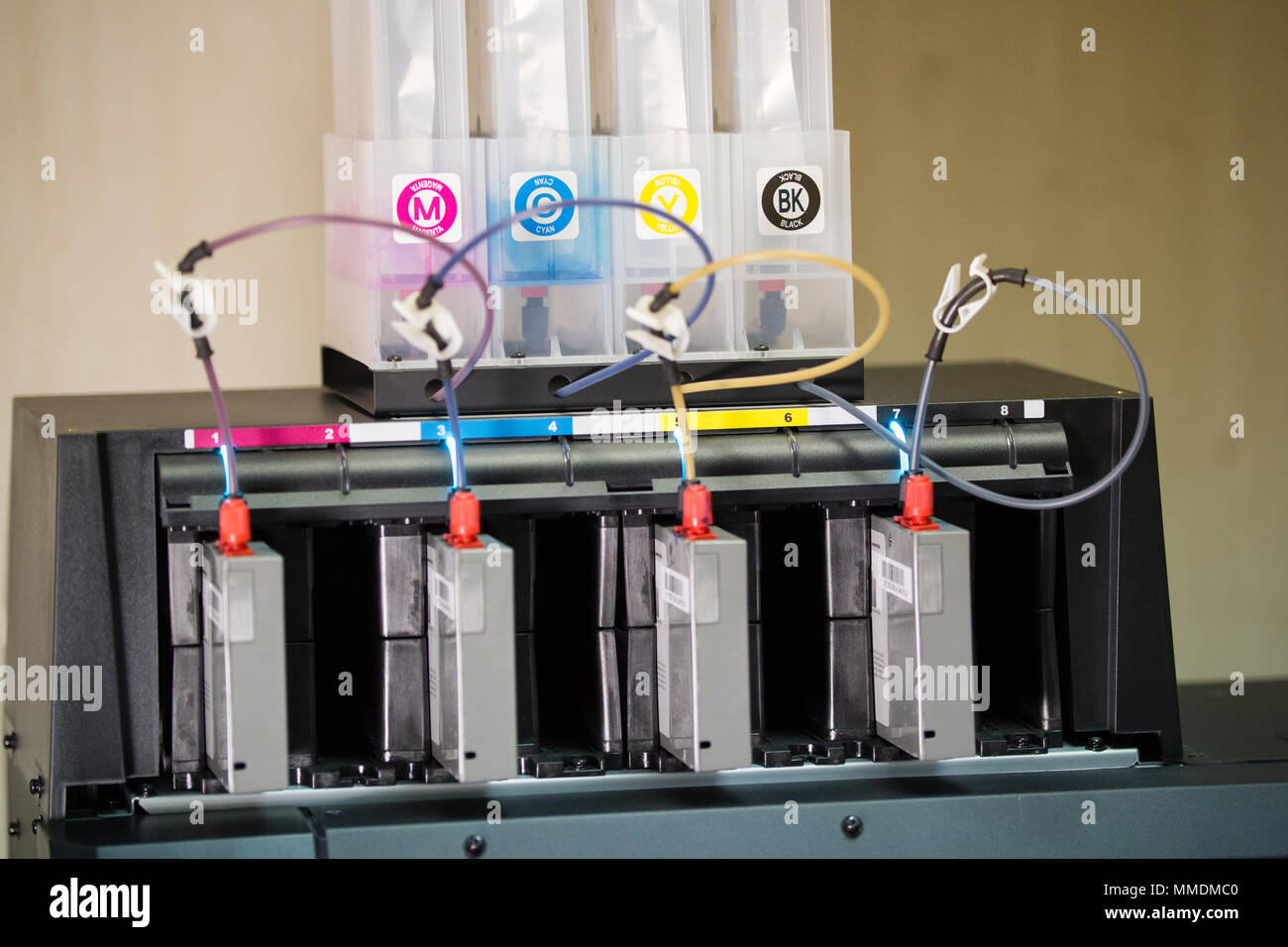 Printing press equipment for color print in the typography Stock Photo ...
