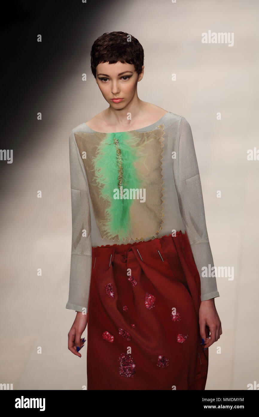 Model on the runway at the Antoni & Alison Autumn Winter fashion show ...