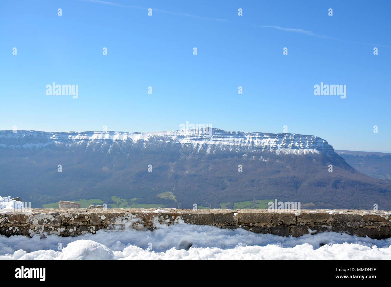 Snow in Urbasa mountain range, Navarra Stock Photo - Alamy