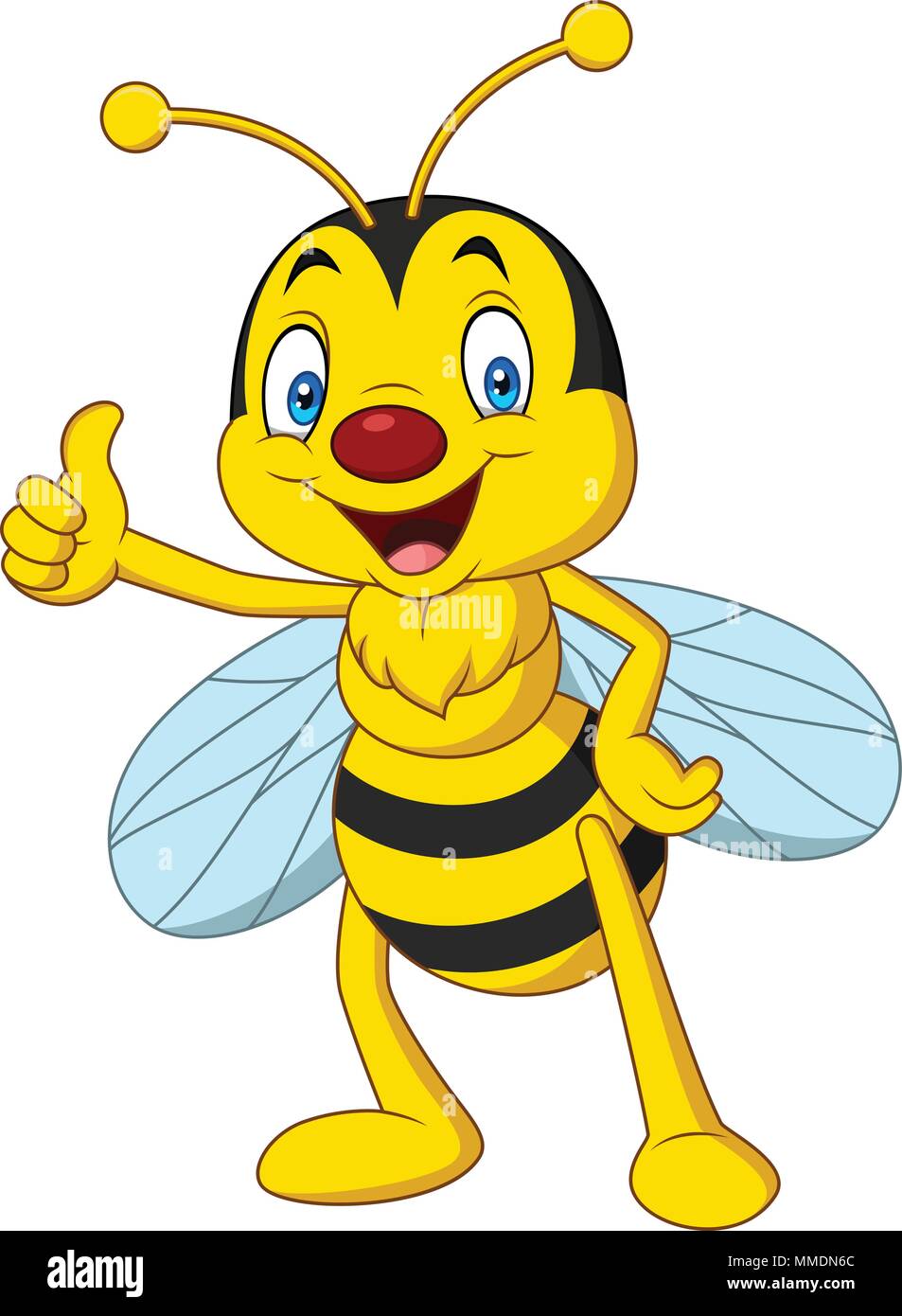 Cartoon happy bee giving thumbs up Stock Vector Image & Art - Alamy