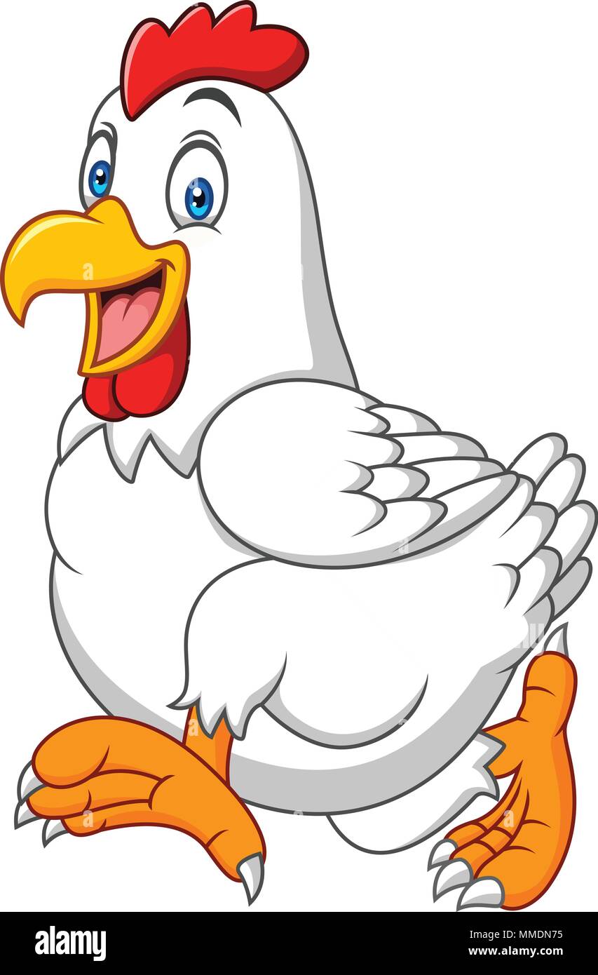 Cartoon happy hen walking Stock Vector Image & Art - Alamy