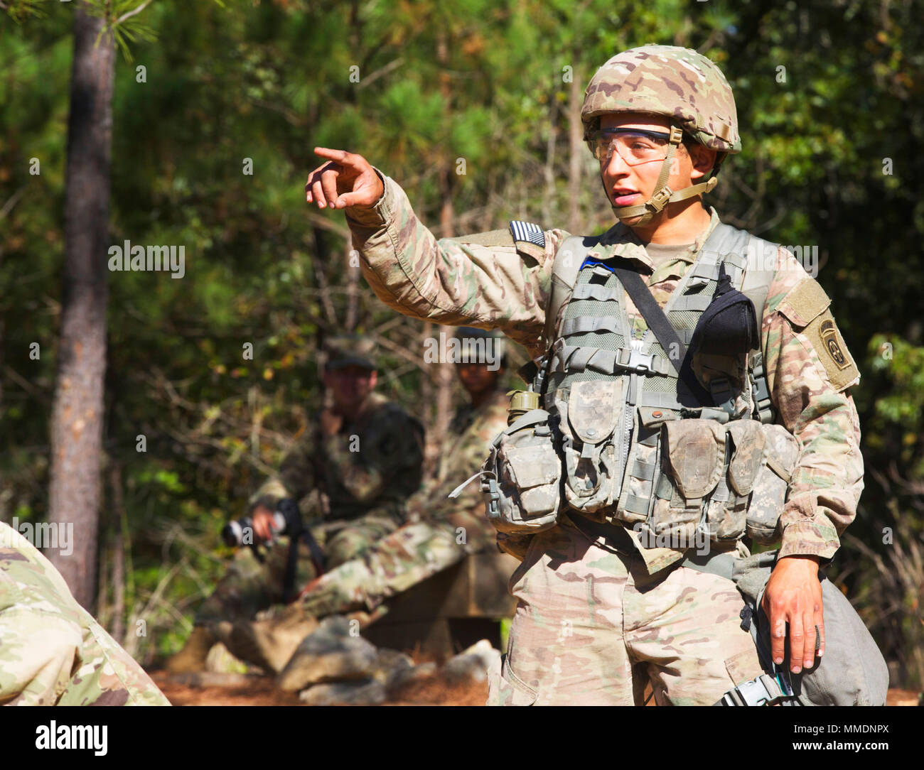 U.S. Army soldiers instructs where to put the casualty during the ...