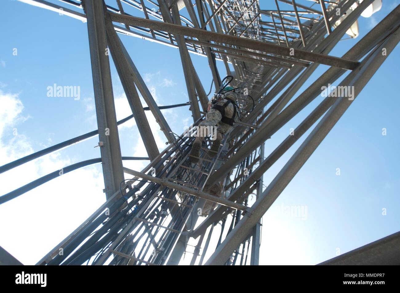 An airman with the 85th Engineering and Installation Squadron, 38th ...