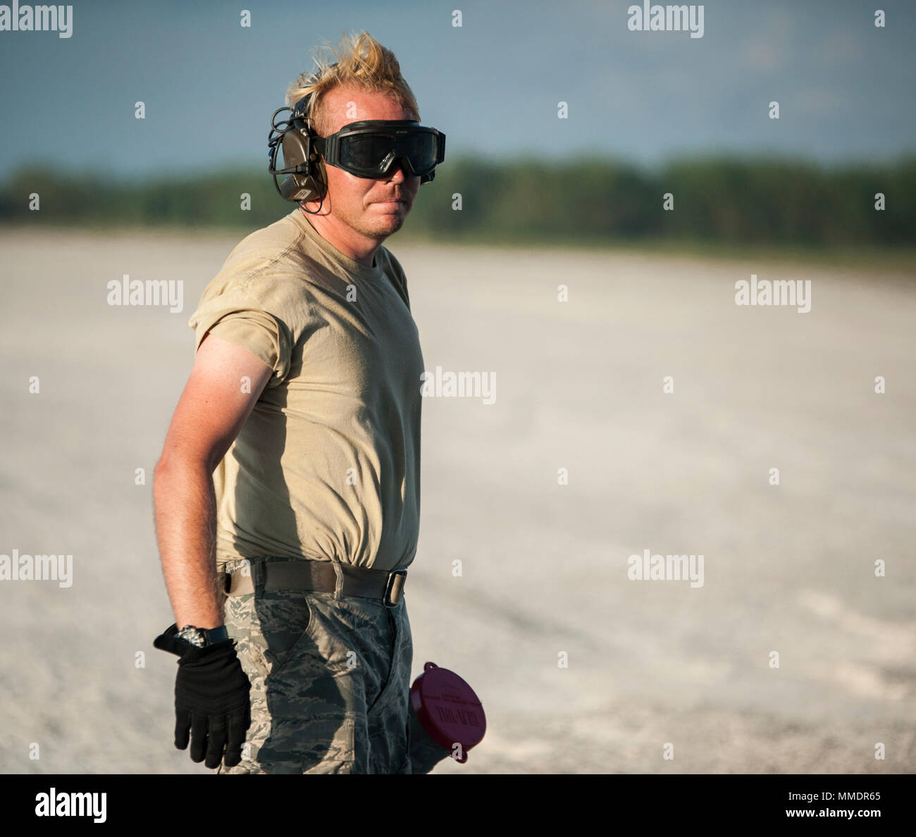 A U.S. Air Force 36th Contingency Response Group (CRG) Airman prepares ...