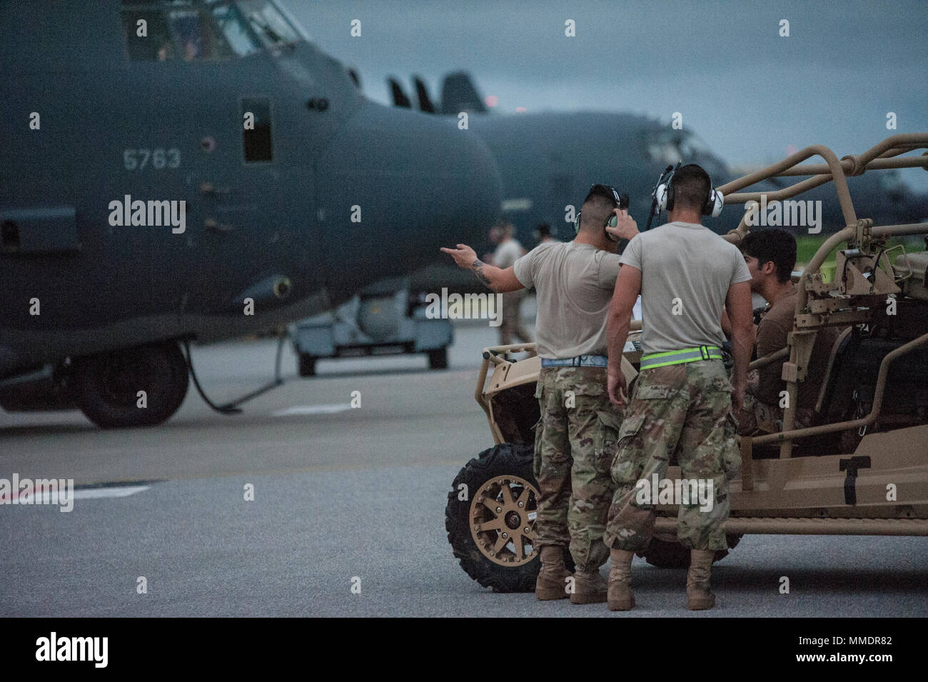 A U.S. Air Force 320th Special Tactics Squadron operator receives ...