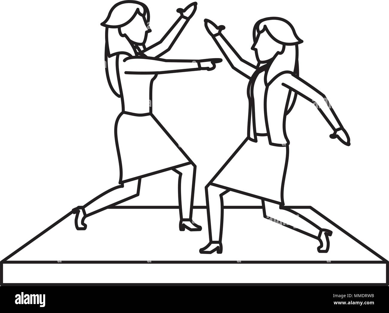 Line Dancing Black and White Stock Photos & Images - Alamy