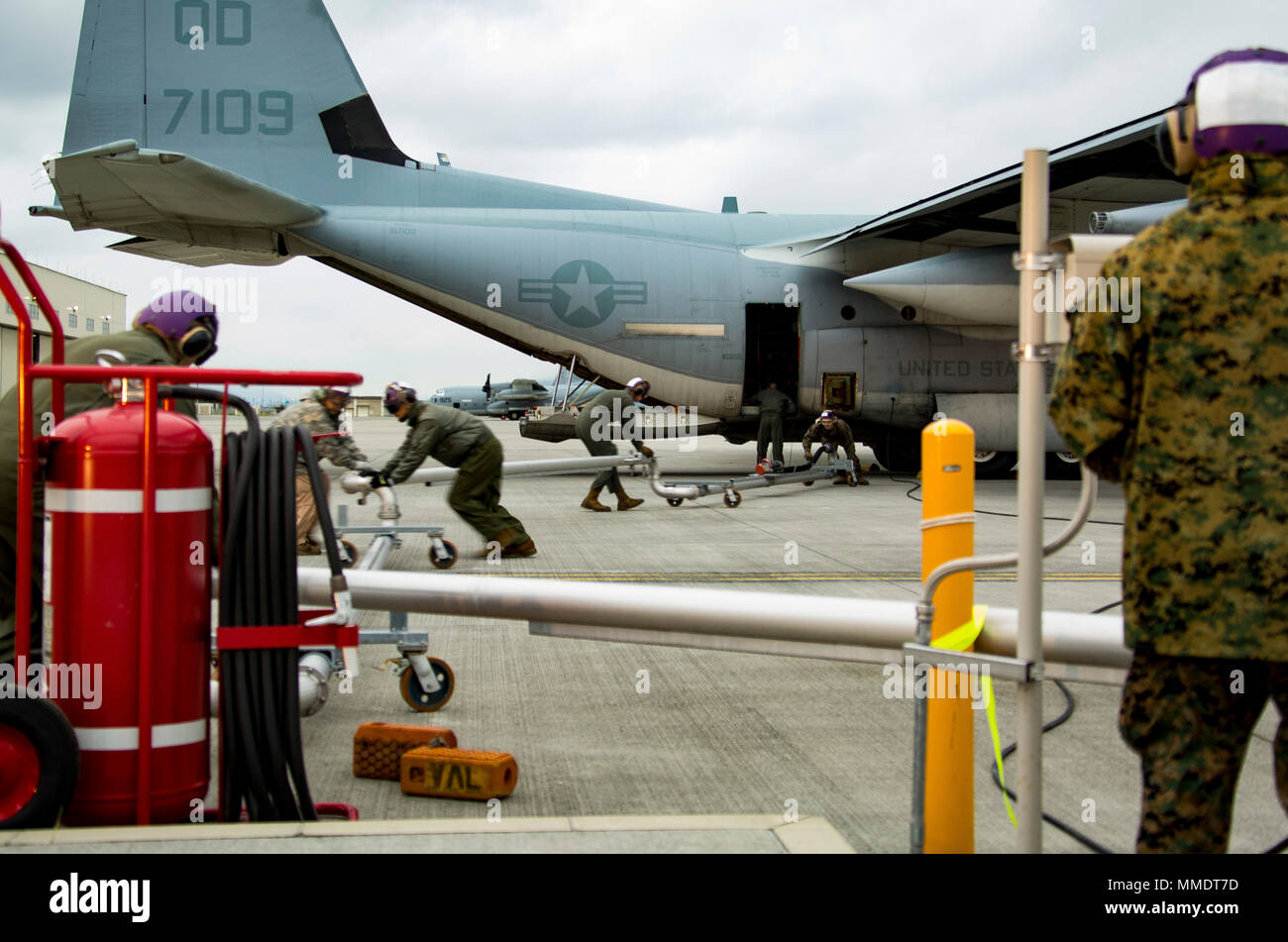 U.S. Marines and Master Labor Contractors with the Logistics Department ...