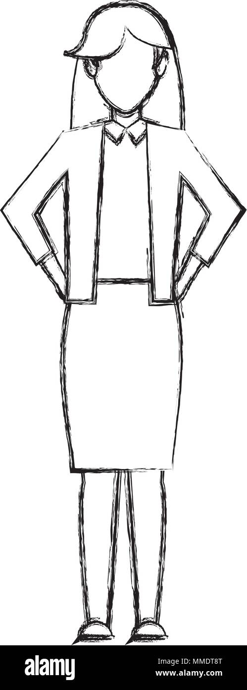 grunge elegant businesswoman professional manager success Stock Vector ...