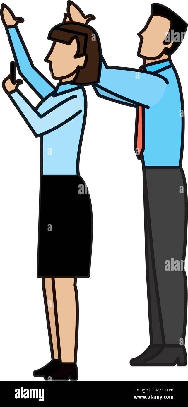 color businesspeople teamwork strategy office communication Stock ...