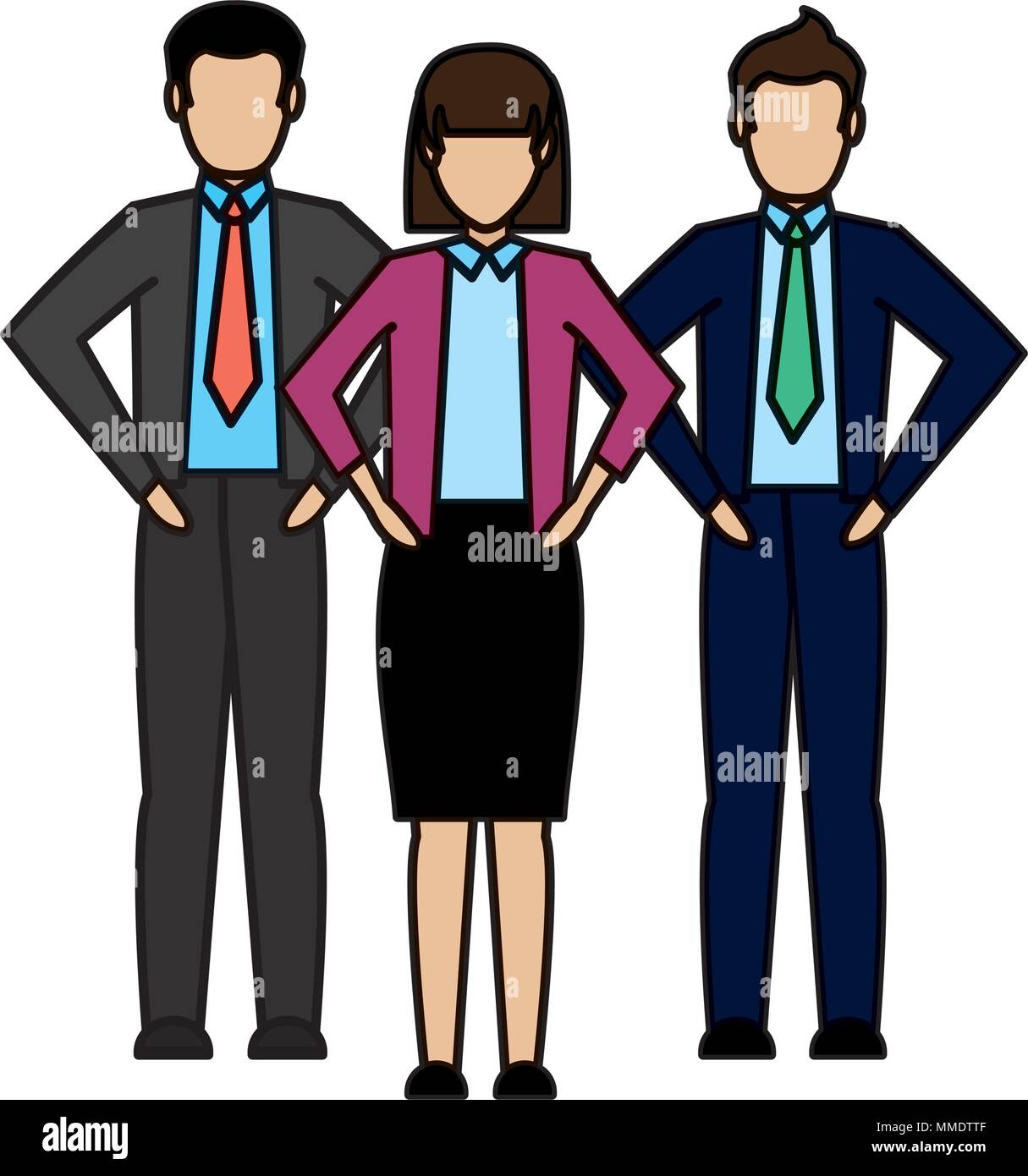 color professional businesspeople office teamwork strategy Stock Vector ...