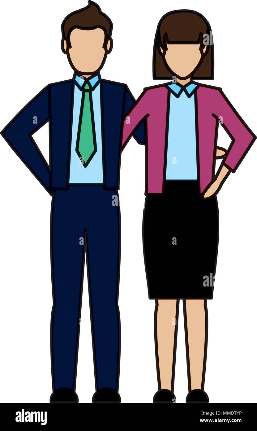 color professional businesspeople teamwork office communication Stock ...