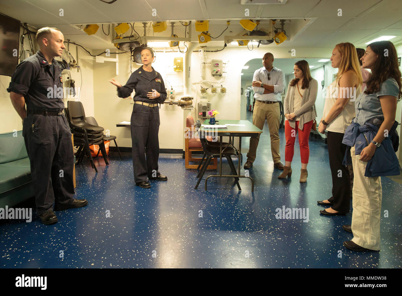 U.S Navy Sailors escort distinguished visitors throughout the medical ...
