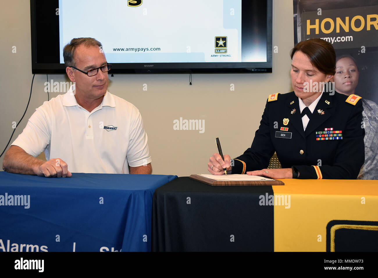 John F. Sobieski watches Oct. 20 as Lt. Col. Amanda Iden, commander for ...
