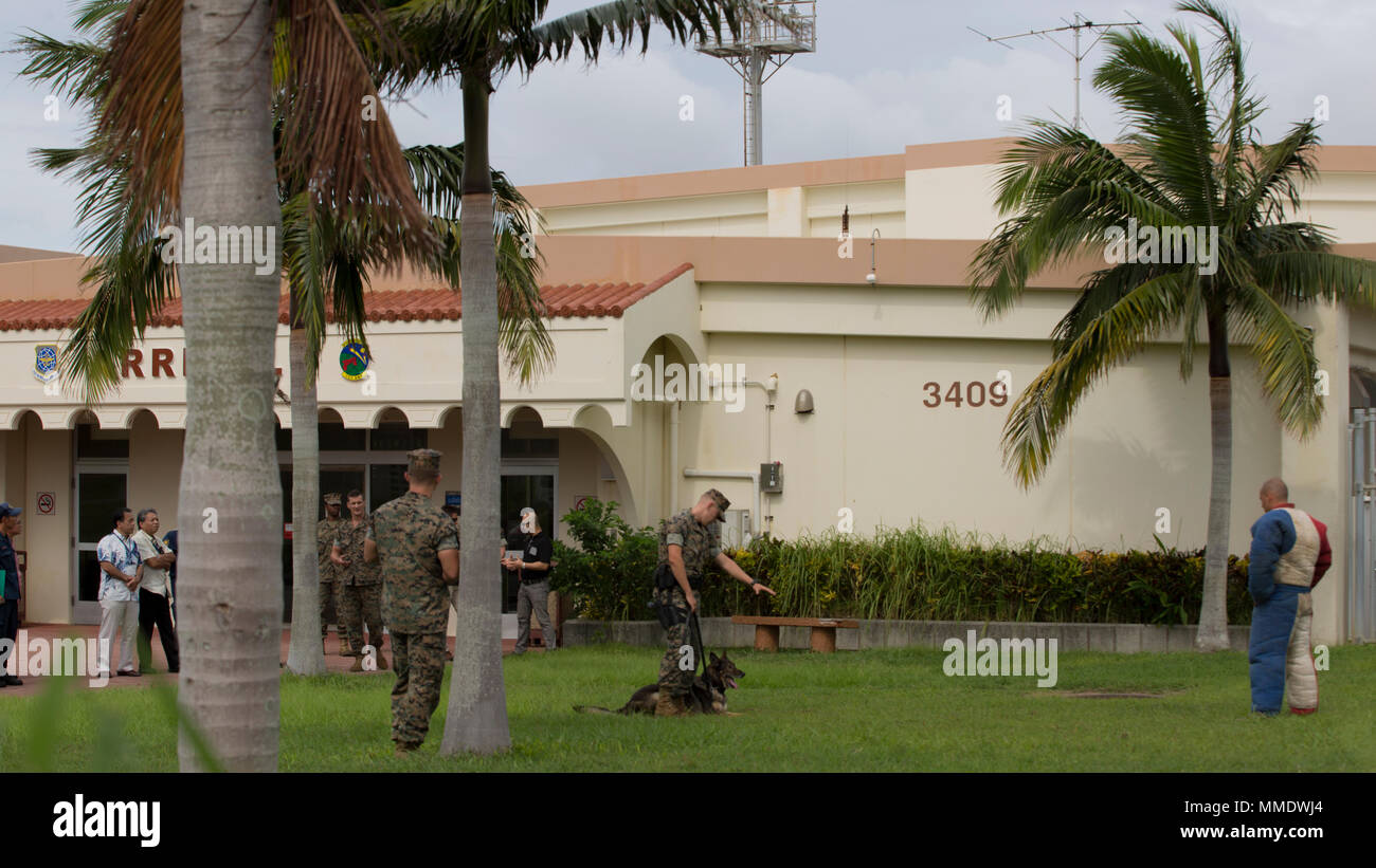 KADENA AIR BASE, OKINAWA, Japan – Lance Cpl. Garrett Impola shows ...