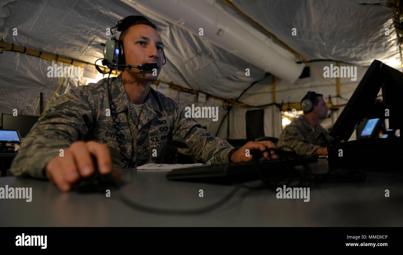 Staff Sgt. Andrew Snyder, 606th Air Control Squadron weapons director ...