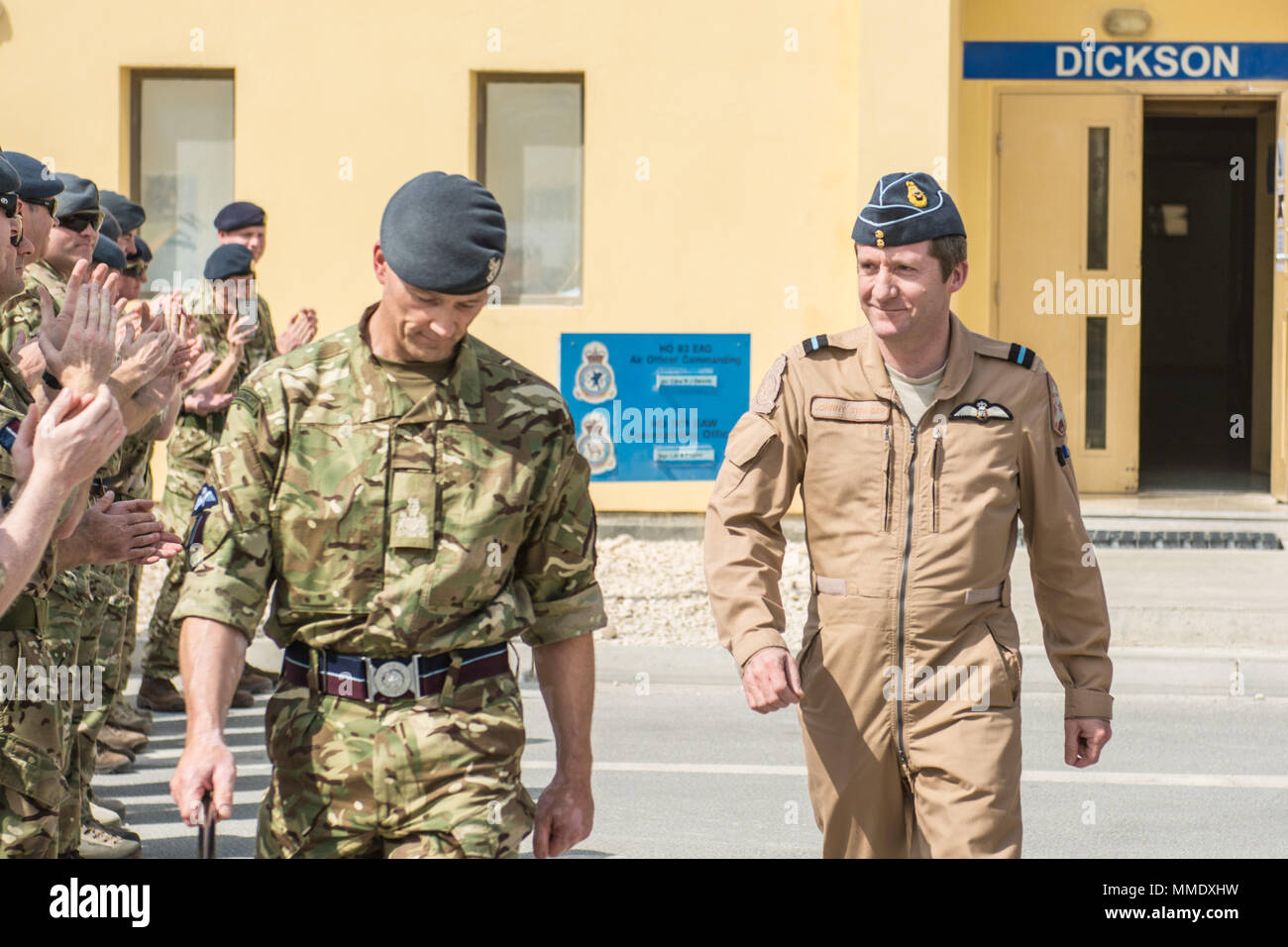 Royal Air Force Air Commodore Johnny Stringer (right), Air Component ...
