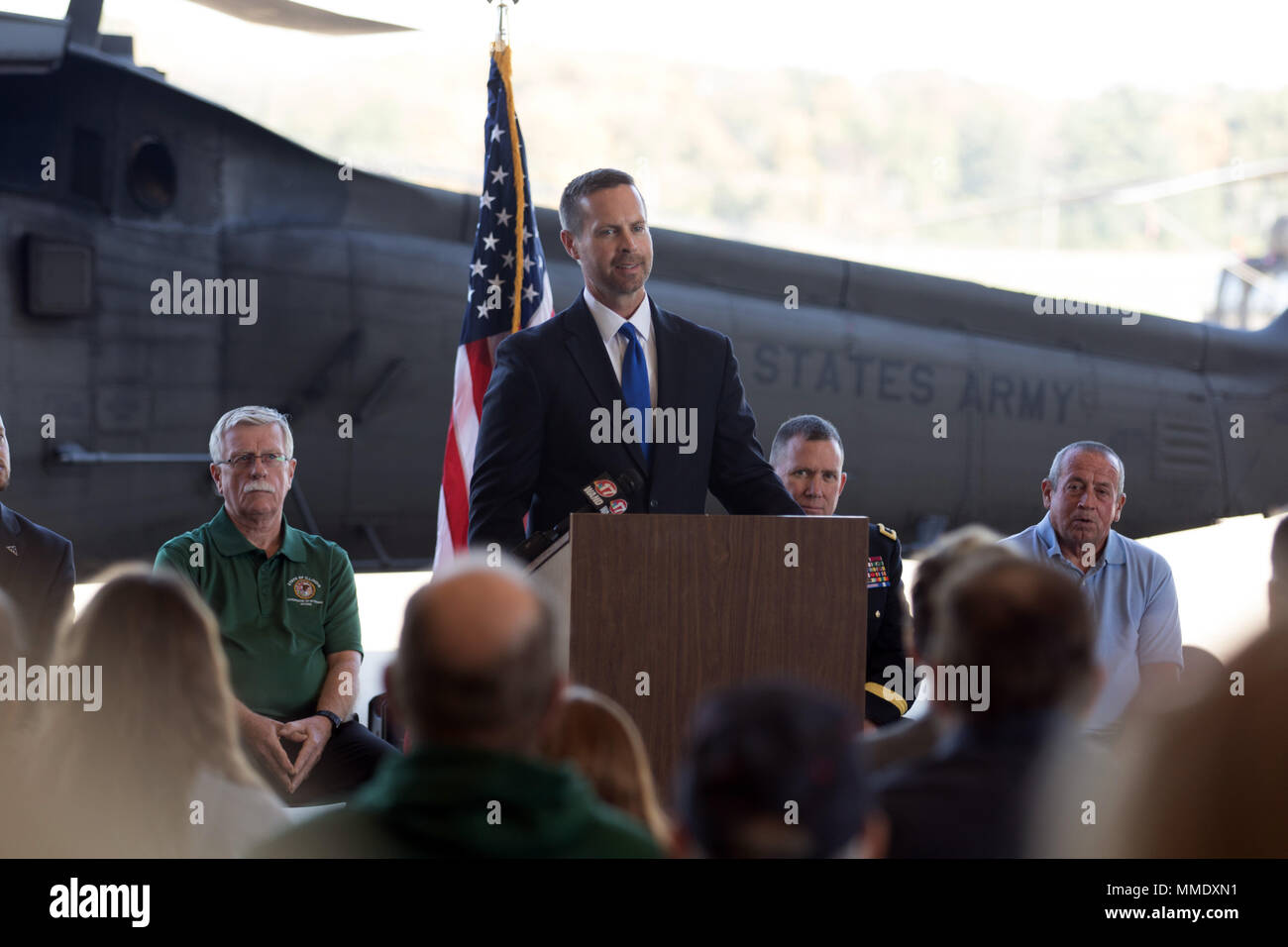 U.S. Representative Rodney Davis (R-Ill.) speaks during a ceremony at ...