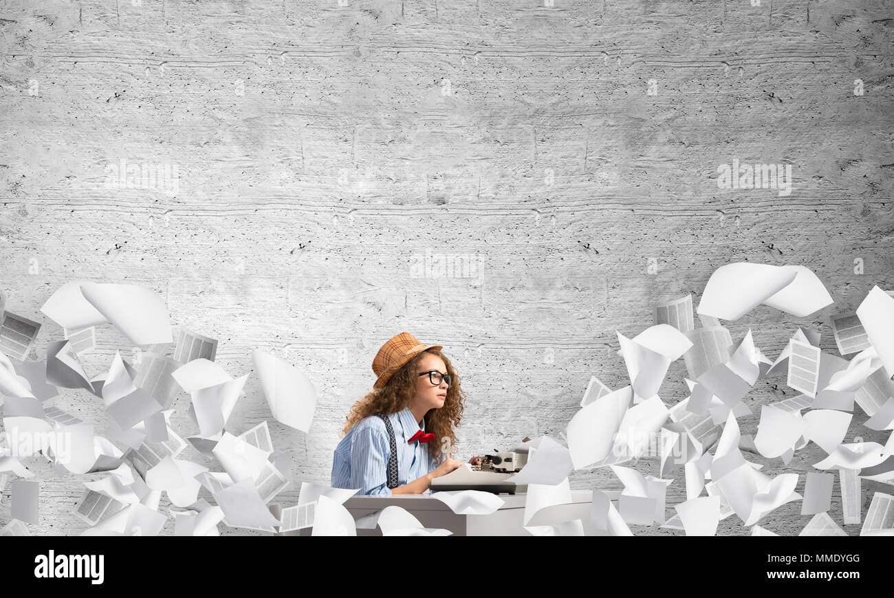 Creative inspiration of young female writer Stock Photo - Alamy