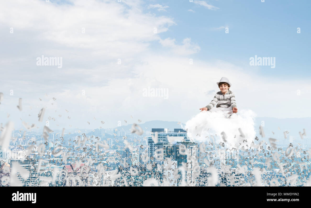 Little boy keeping mind conscious Stock Photo - Alamy