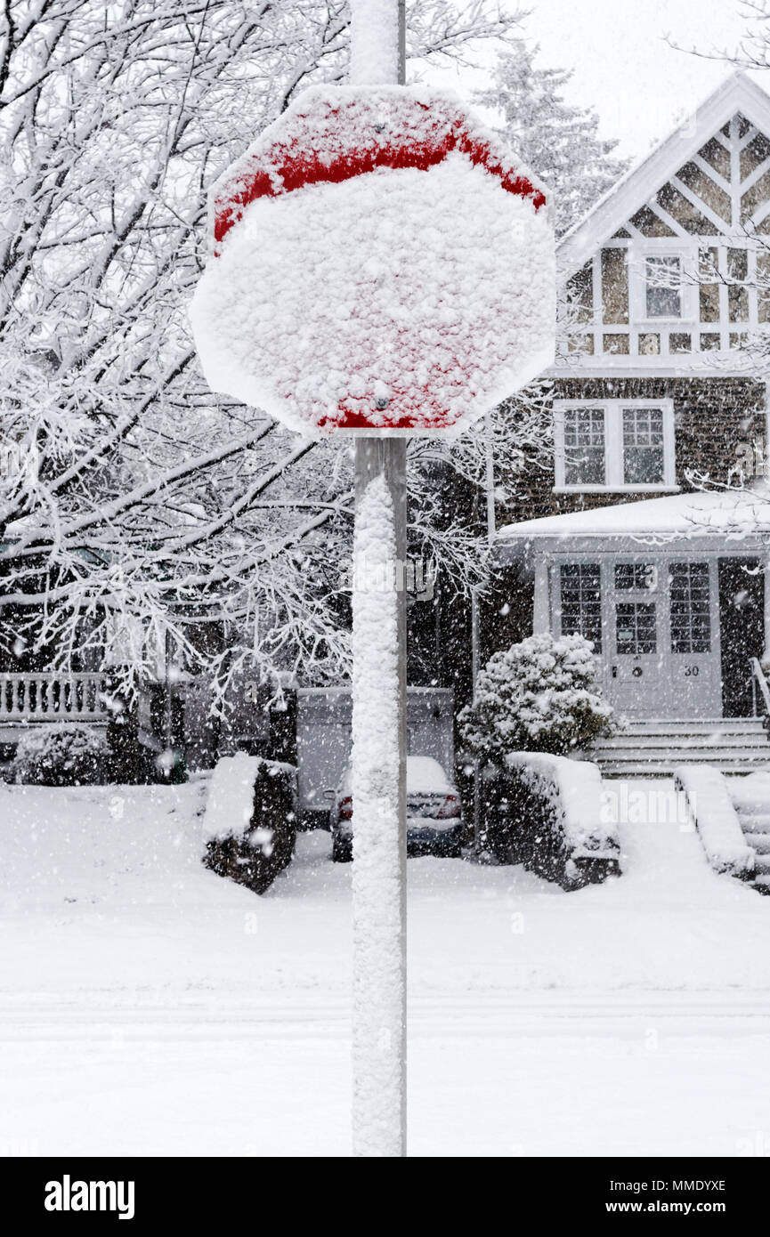 Snow covered stop sign hi-res stock photography and images - Alamy