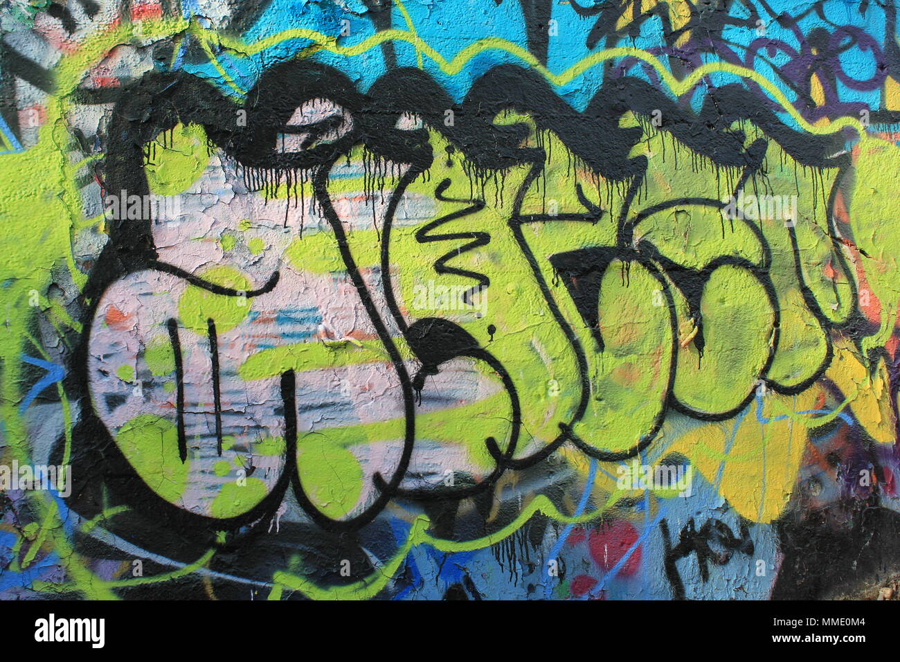 Graffiti spray-painted on The Graffiti Bridge at La Bragh woods in an ...