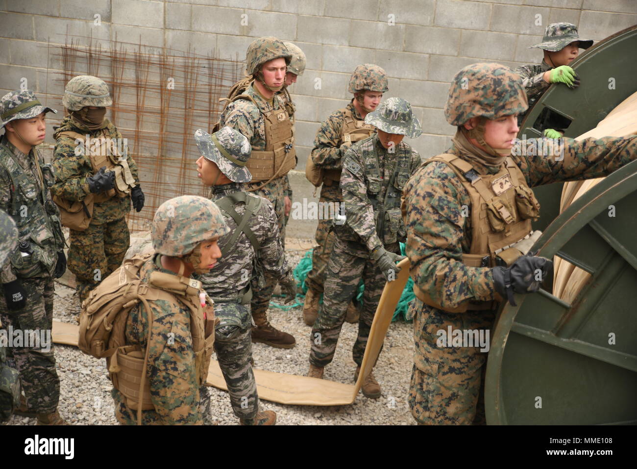Republic of Korea Marines with the Landing Support Battalion, ROK ...