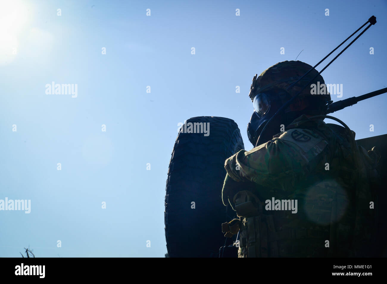 U.S. Army Pvt. Anthony Malave, with the 615th Military Police Company ...