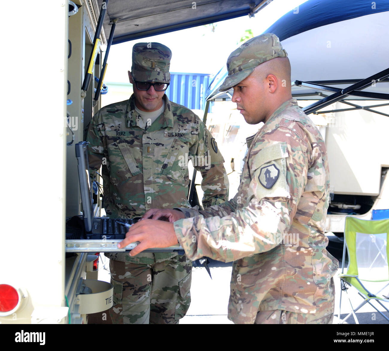 Spc. Wilson Serrano, a Soldier with 35th Expeditionary Signal Battalion ...