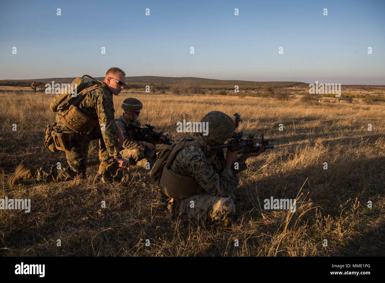 U.S. Marines with Black Sea Rotational Force field battle-sight-zero ...