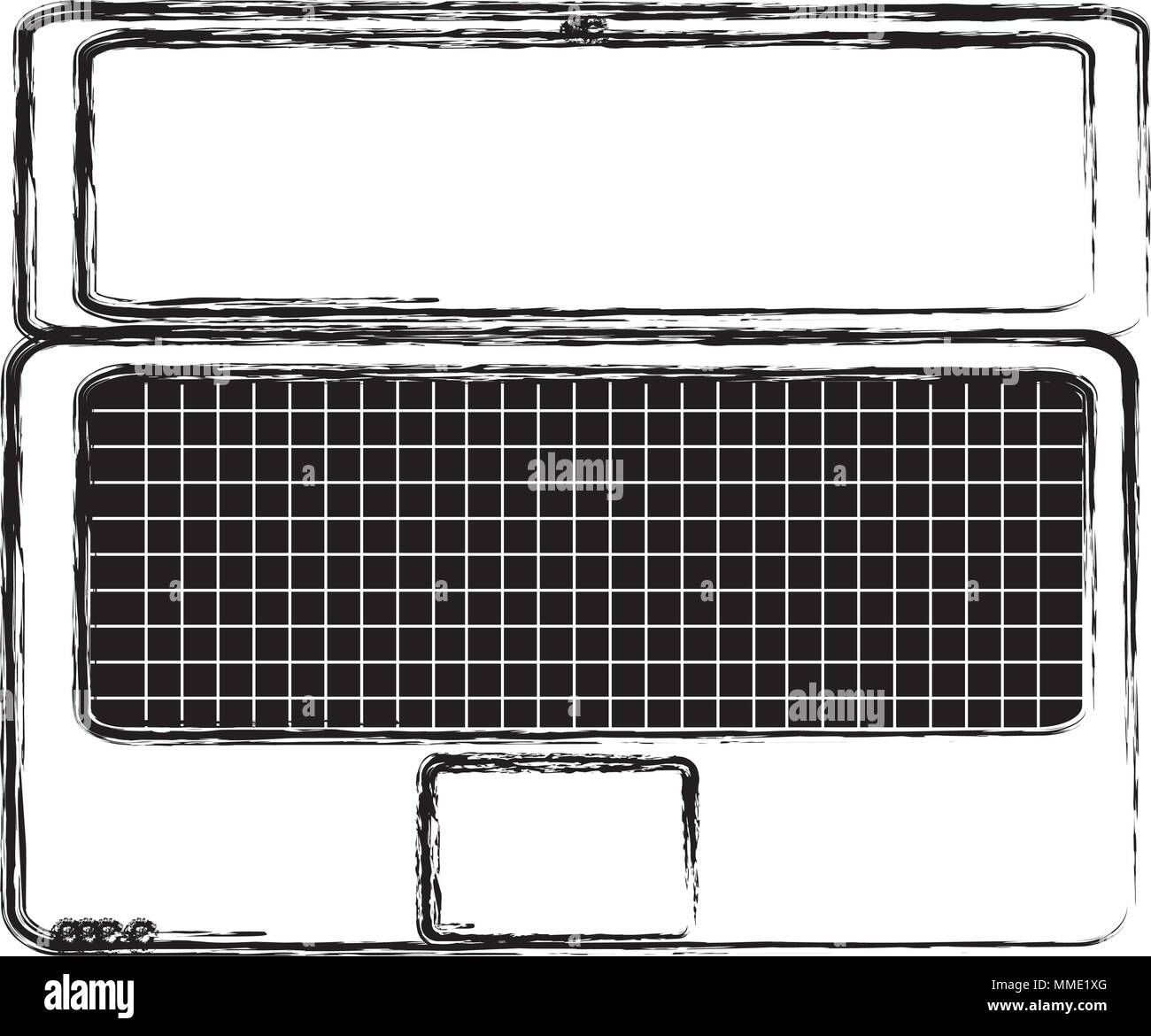 grunge electronic laptop with screen technology service Stock Vector ...