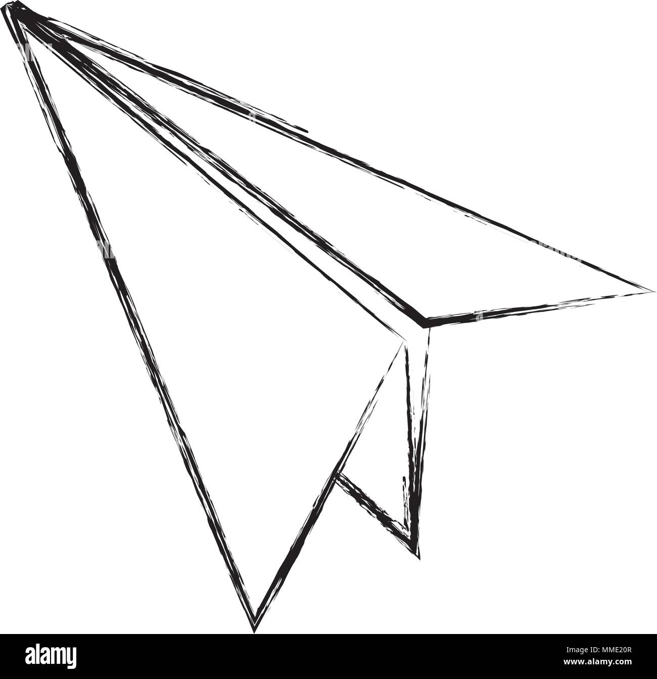 grunge origami paper plane object design Stock Vector Image & Art - Alamy