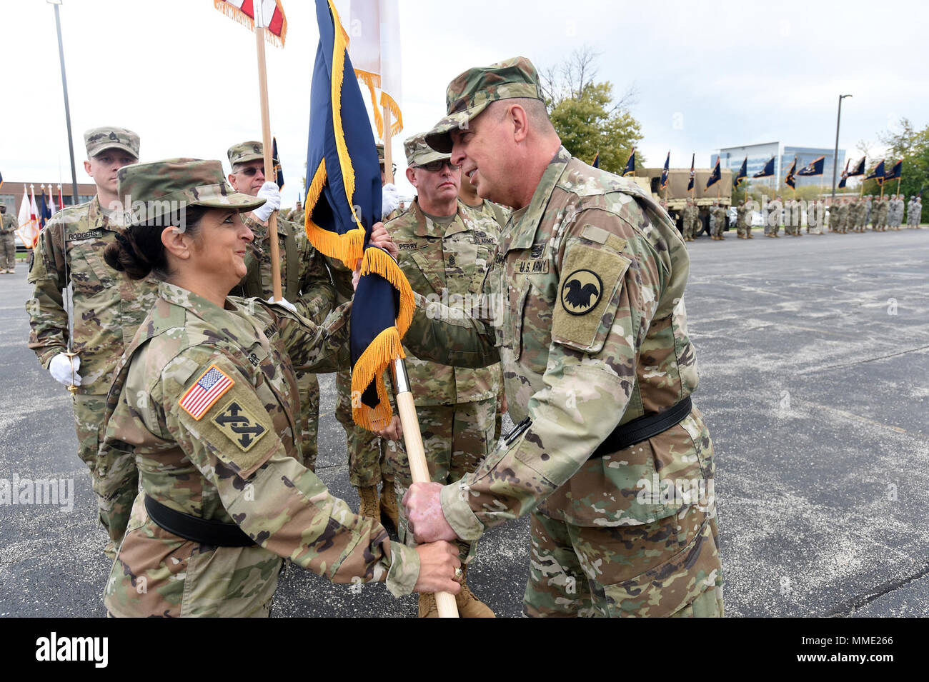 Army Reserve Brig. Gen. Kris A. Belanger, left, Commanding General ...