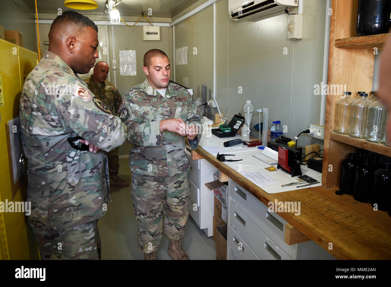 U. S. Air Force Lt. Gen. Richard Clark (left), 3rd Air Force/17th ...