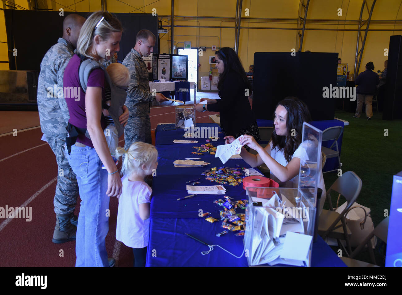 Jennifer Stark, 50 FSS marketing director, speaks to attendees during ...