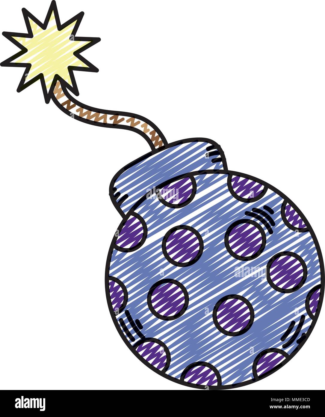 doodle bomb danger weapon explosion in the war Stock Vector Image & Art ...