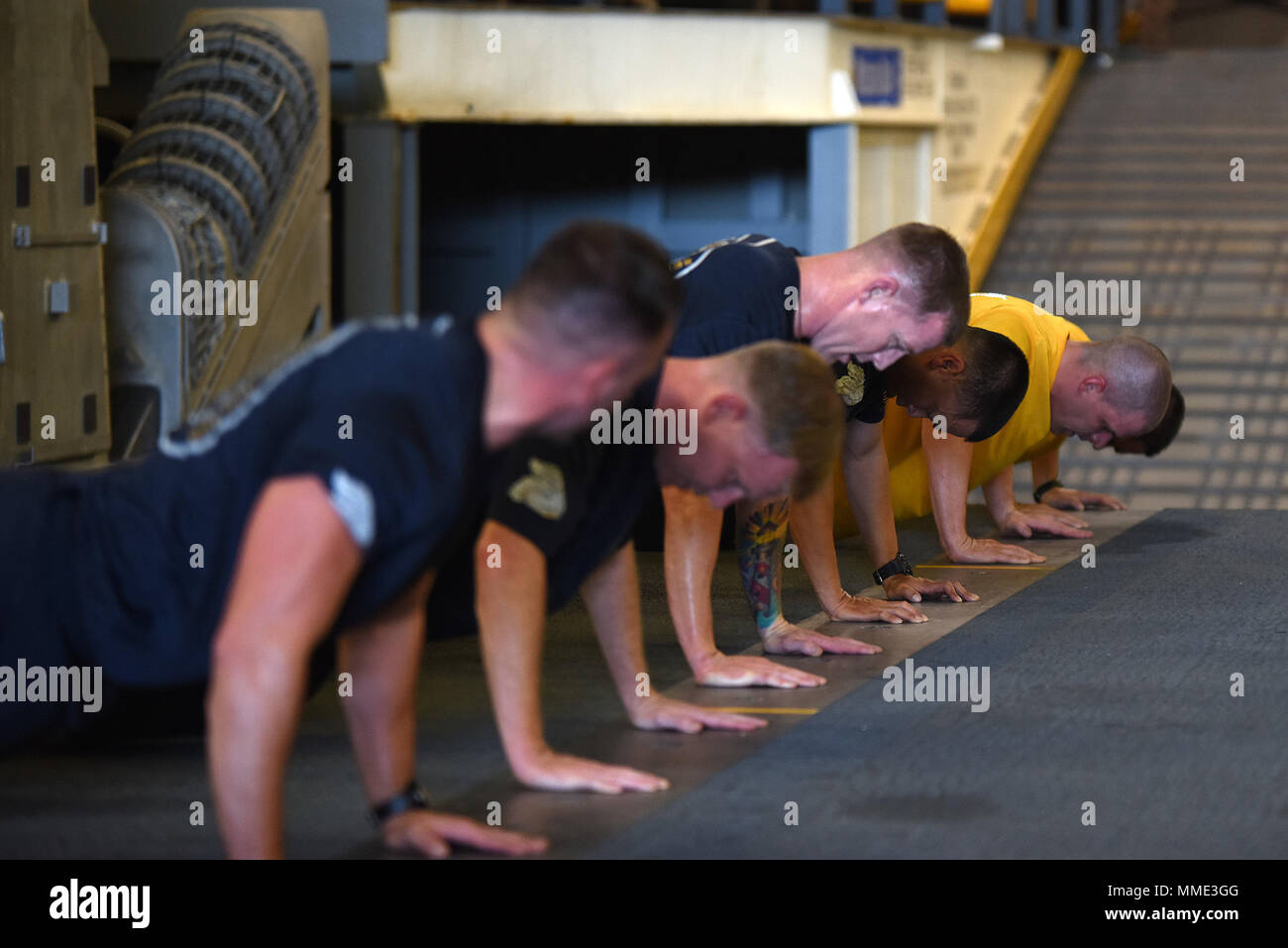 171012-N-RC734-943 MEDITERRANEAN SEA (Oct. 12, 2017) - Members of the ...