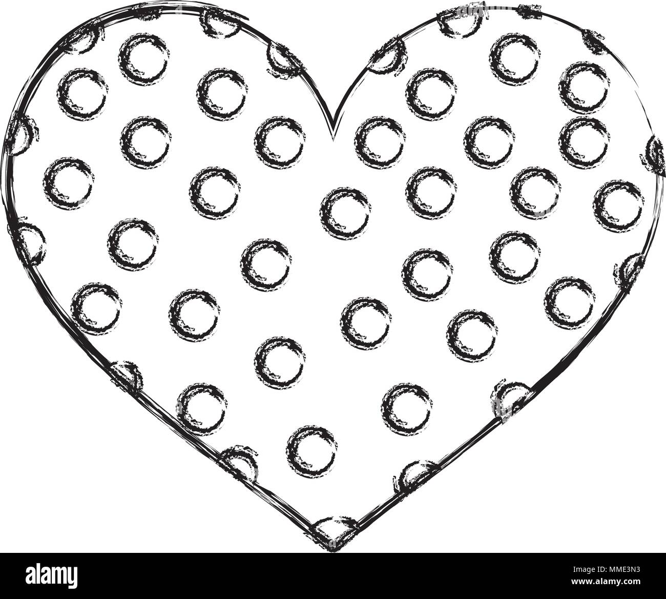 grunge heart with points design symbol of love Stock Vector Image & Art ...