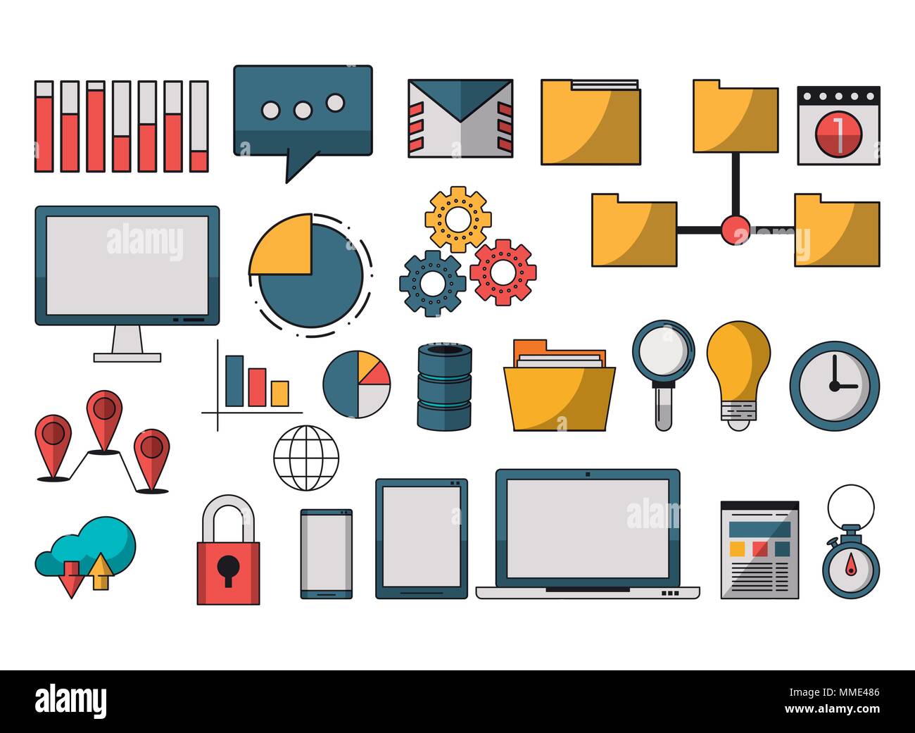 Set of data analysis symbols Stock Vector Image & Art - Alamy
