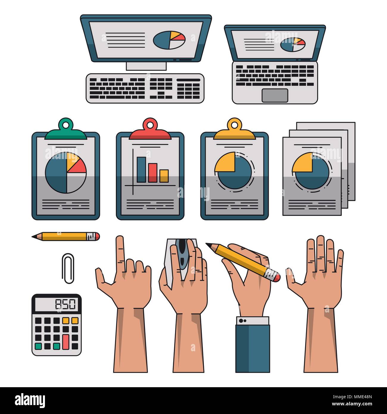 Symbols of economics Stock Vector Images - Alamy