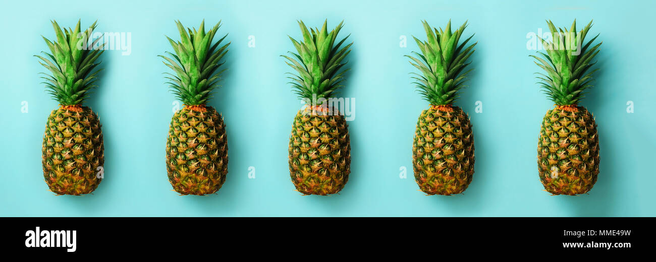Bright pineapple pattern for minimal style. Top View. Pop art design ...