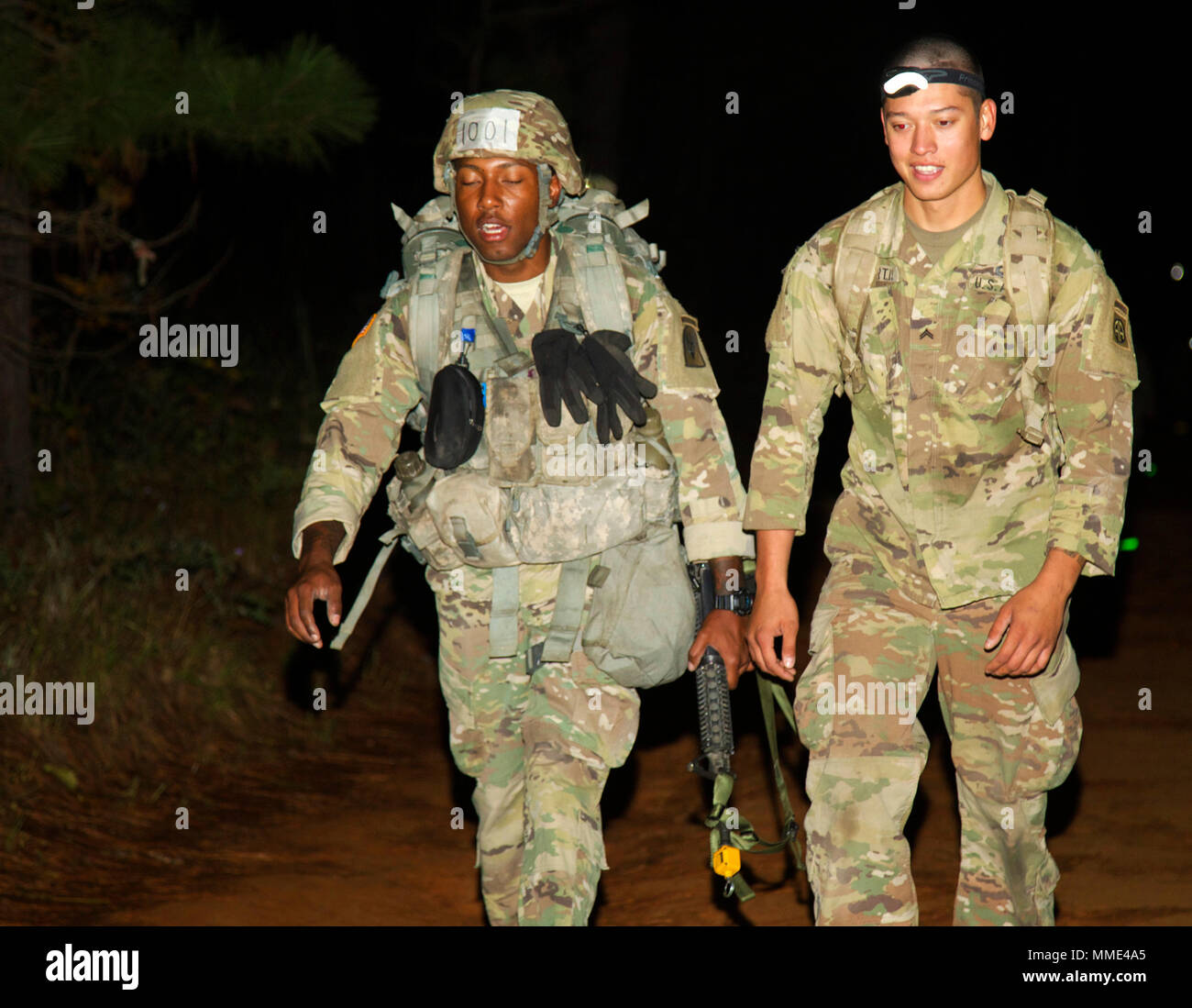 U.S. Army soldier participate in their final event during the Expert ...