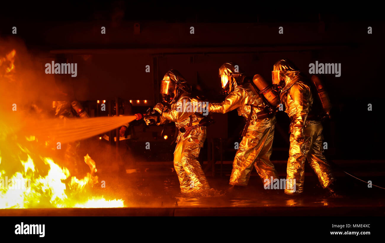 Aircraft Rescue and Fire Fighting conducted a controlled burn training ...